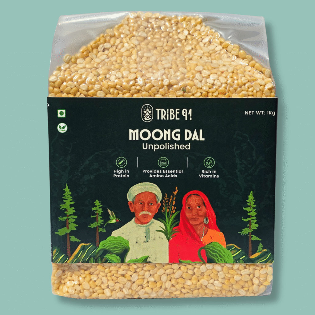 Unpolished Moong Dal - Tribe 91 Farms